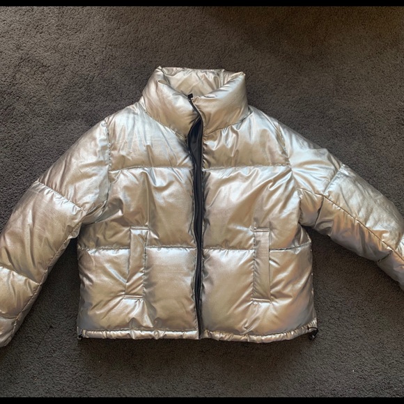 Divided | Jackets & Coats | Hm Divided Silver Puffer Jacket | Poshmark